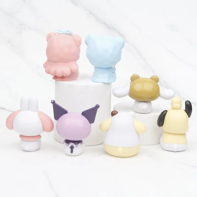 Набор фигурок Моя Мелодия, Куроми, Хеллоу Китти / Onegai My Melody 7шт (7см)