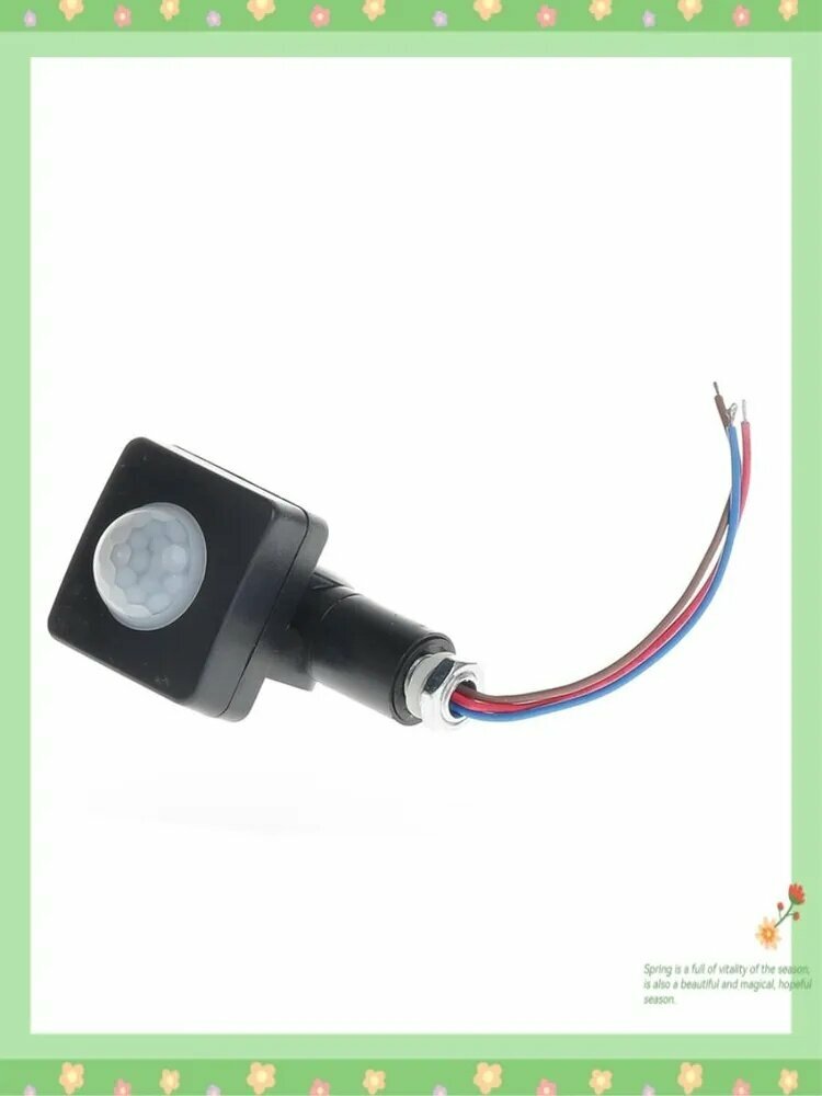 R7AC85-265V IP65 Датчик движения Регулируемый PIR-переключатель Ультратонкий светодиодный свет PIR Открытый датчик движения, 10 мм черный