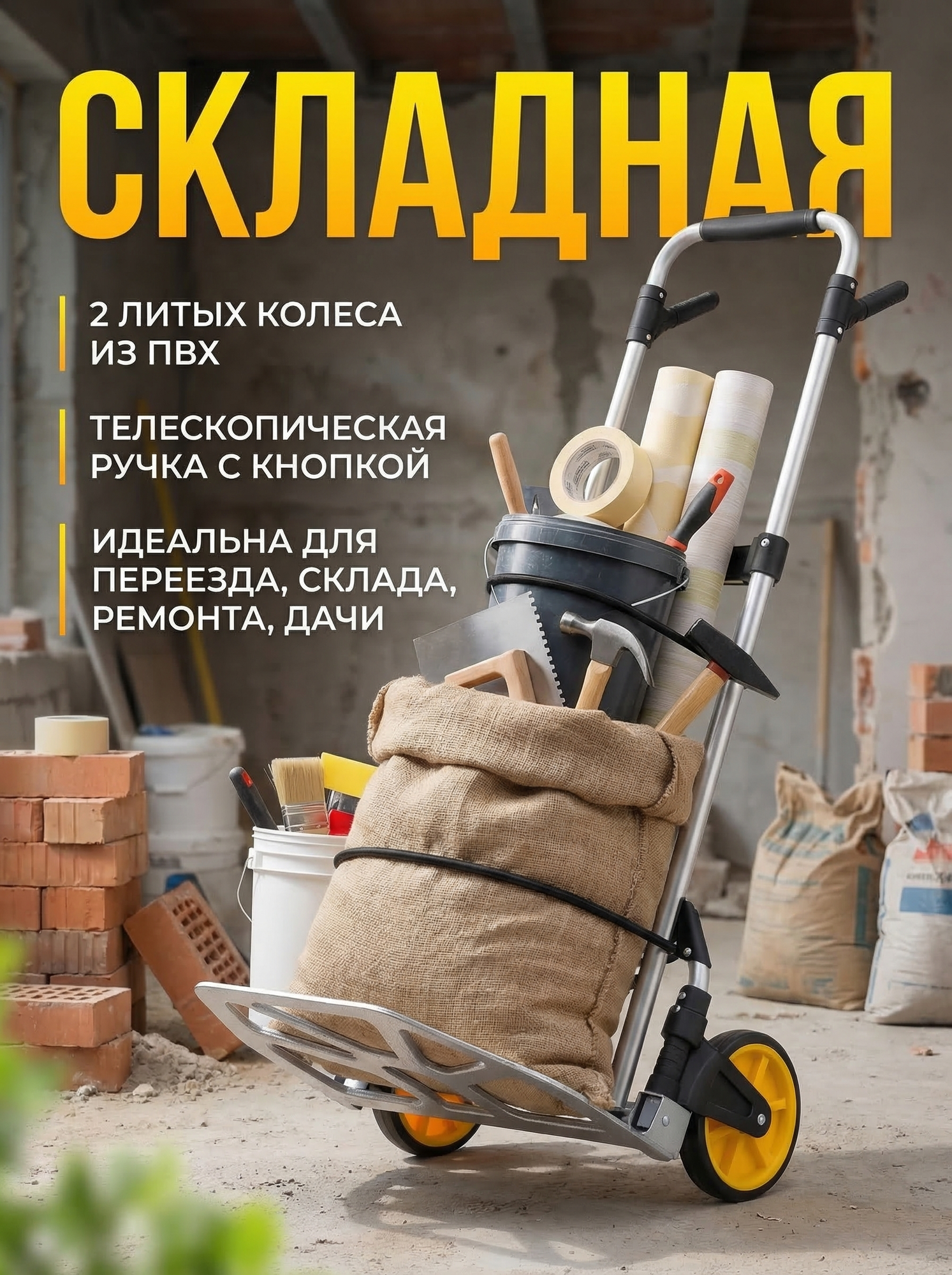 Тележка Сверхпрочная Нагрузка 150 кг.