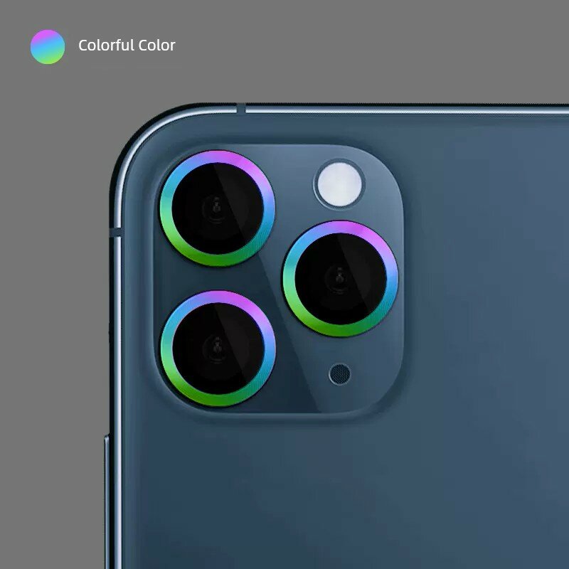 Неоновый цвет сапфировый защитный экран для камеры iPhone 12 Pro Max - Устойчивый к царапинам, прозрачный, многоцветный