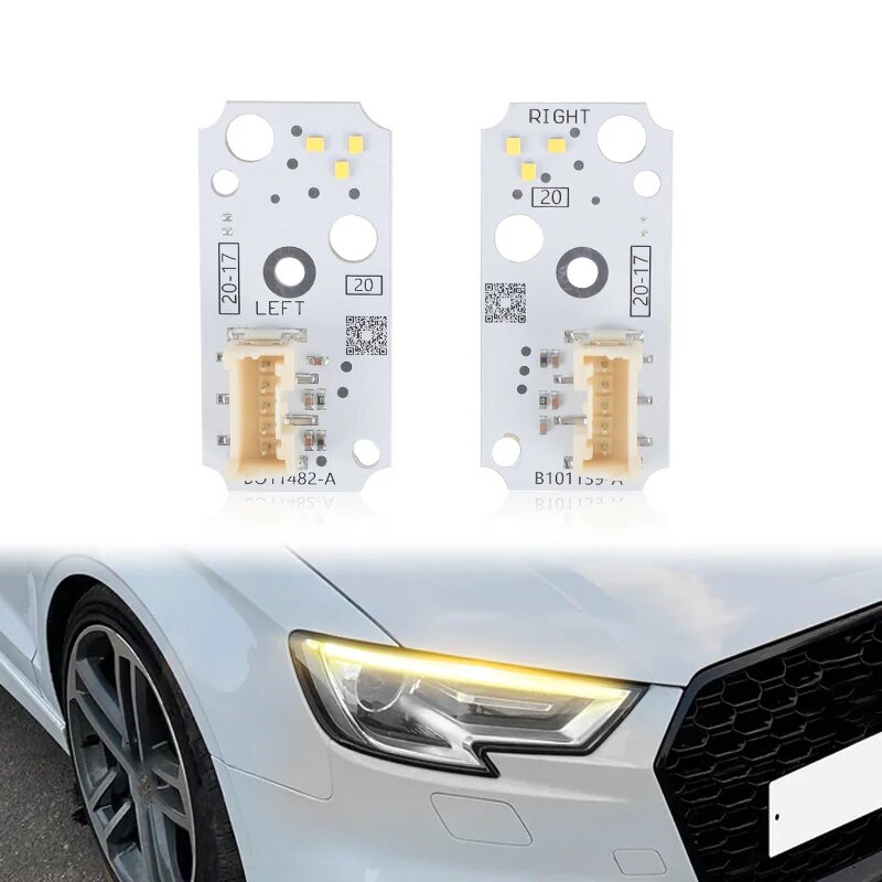 LED плата DRL желтая 2шт для Audi A3 S3 2016-2020