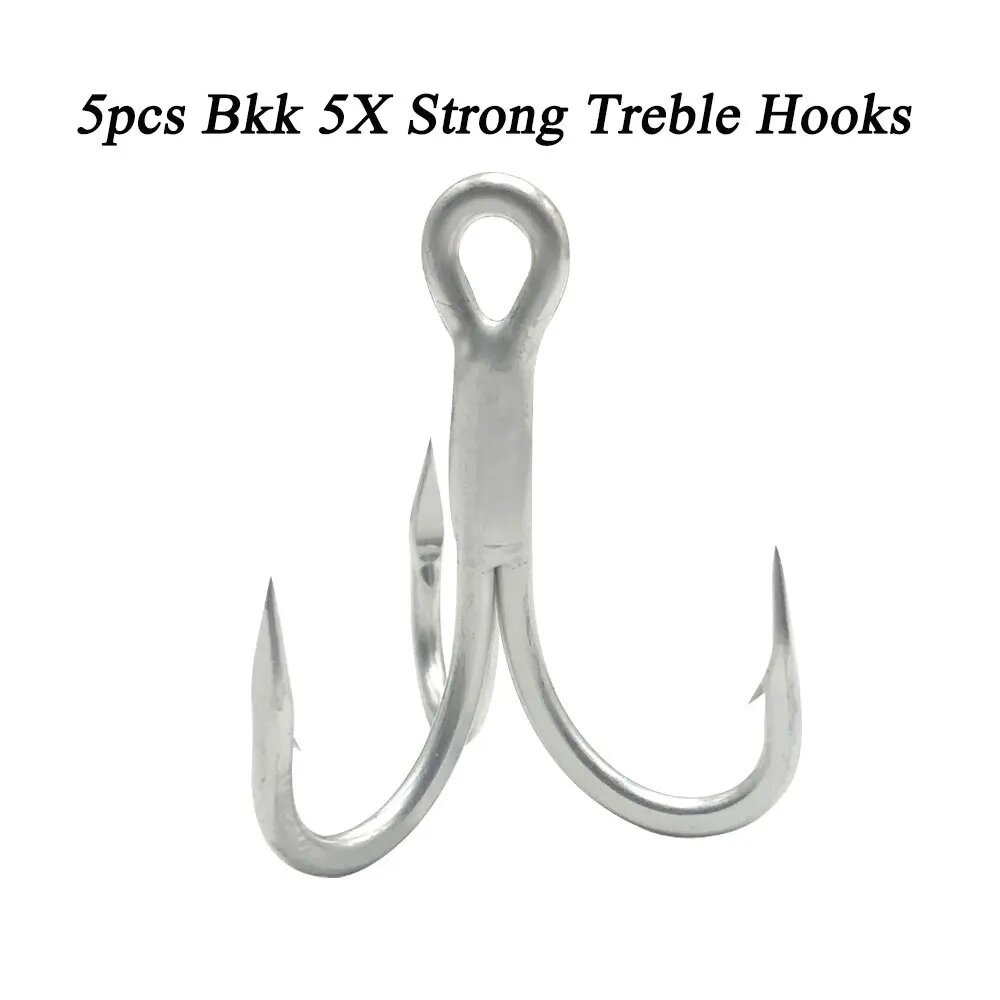 BKK Тройные крючки 3/0, 5шт, Grey Silver