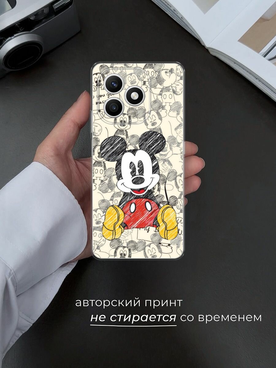 Силиконовый чехол на Honor X8d / Хонор X8d с принтом Микки Маус — фото 1
