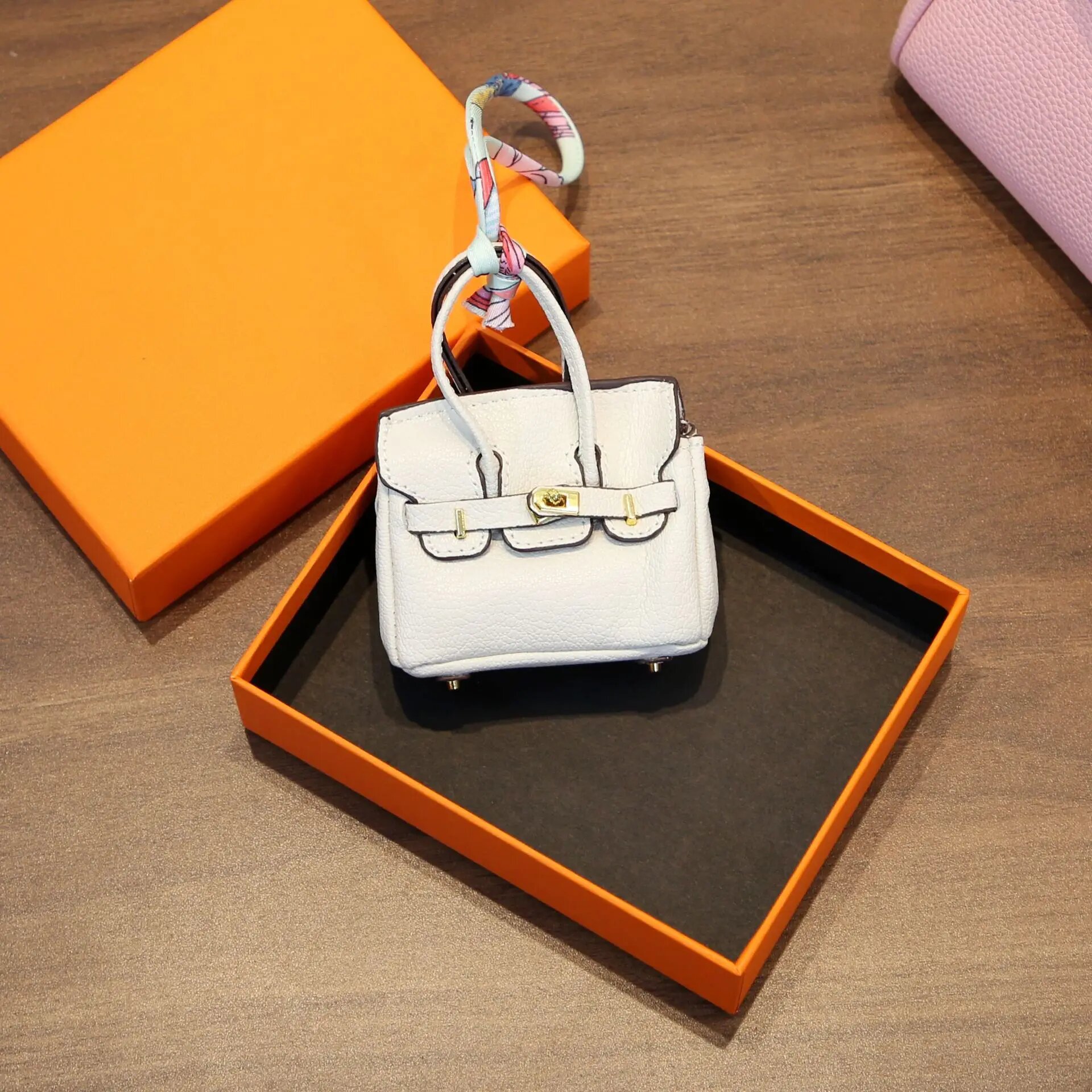 Мини-брелок Birkin Белый, аксессуар для сумки