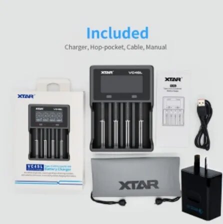 XTAR VC4SL QC3.0, зарядное устройство с AU вилкой