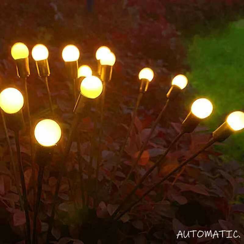 Солнечные фонарики с LED-лампами, 6 панелей, теплый белый свет, одиночный комплект, водонепроницаемые для сада
