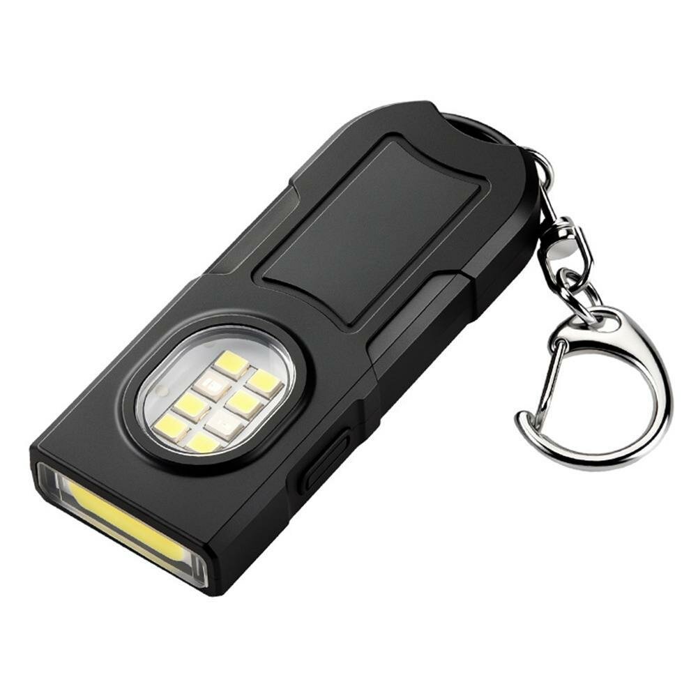 Мощный налобный фонарь и брелок 2 в 1, светодиодный фонарик USB с широким лучом, для рыбалки кемпинга