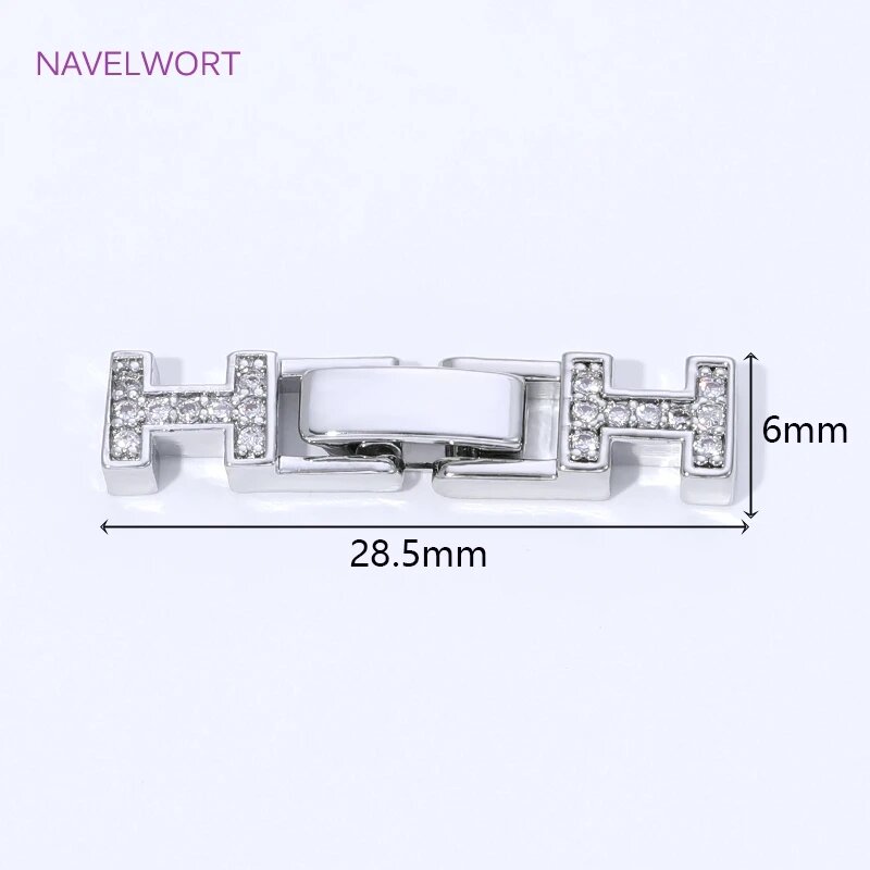Застежка для бижутерии NAVELWORT, 28.5x6 мм, Rhodium Plated, Фиолетовый