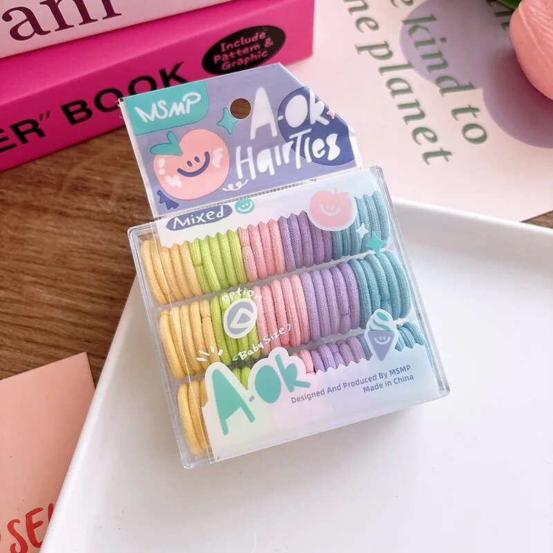 Резинки для волос MSMP Aok Hairties, 75 шт, цвет 3-Macaron