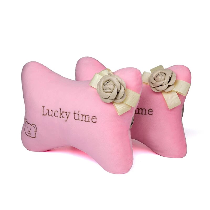 Розовая подушка для головы, 2 шт, цветок камелии LUCKYTIME для автомобильного сиденья