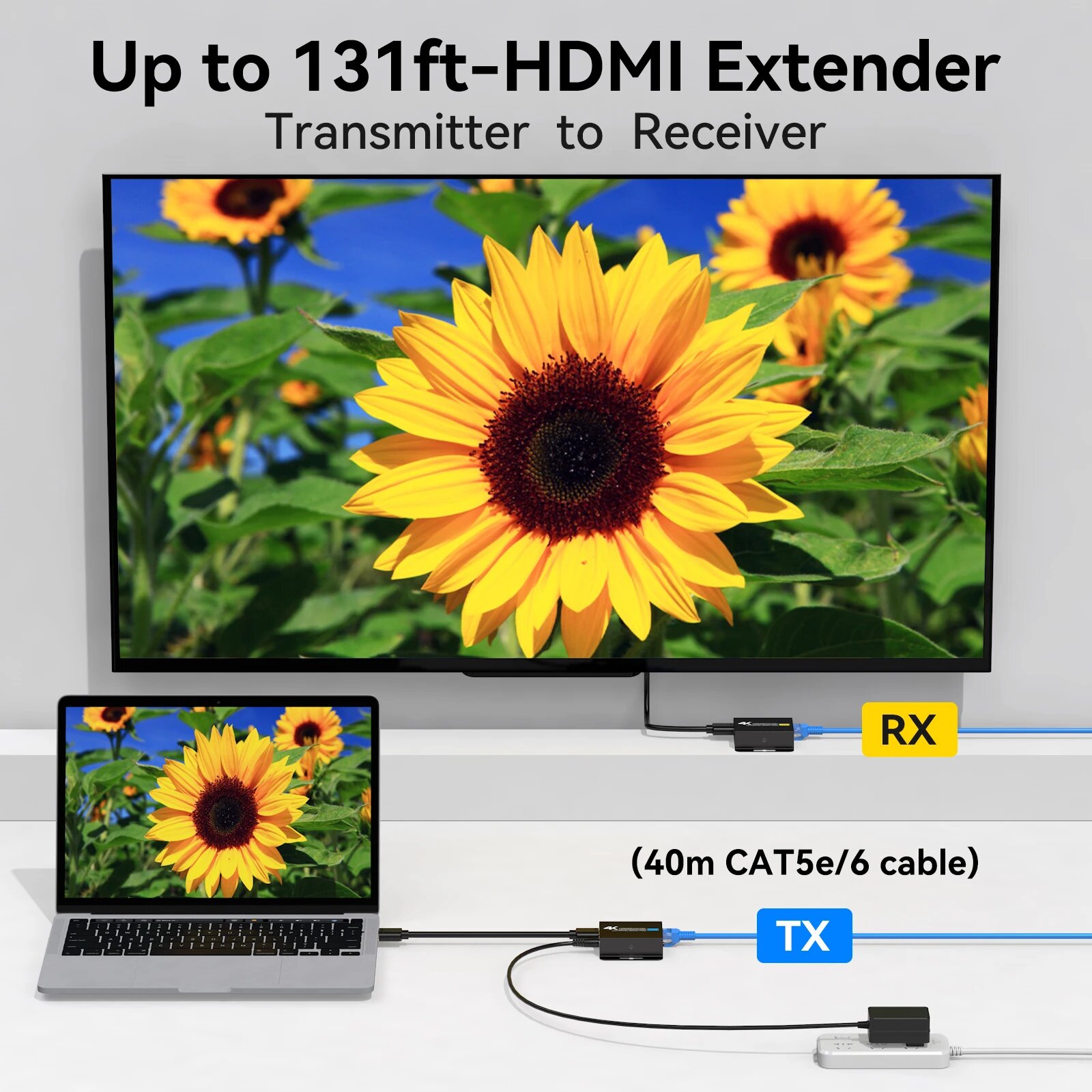 HDMI Extender EX706, Ethernet, Cat5e/6, EU Plug — фото 1