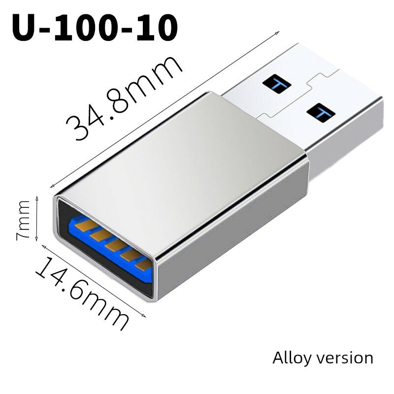 Серебристый сплав USB 3.0 прямой кабель-адаптер Type-A к Type-A для настольных компьютеров
