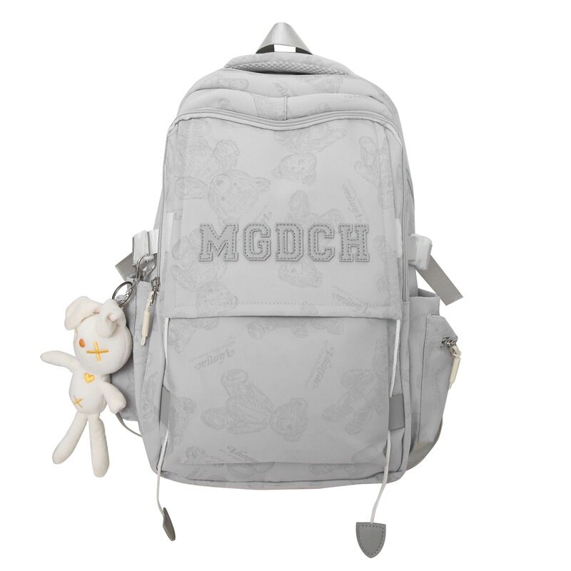 Рюкзак Bear Backpack, для школьников, серый, прочный, большой