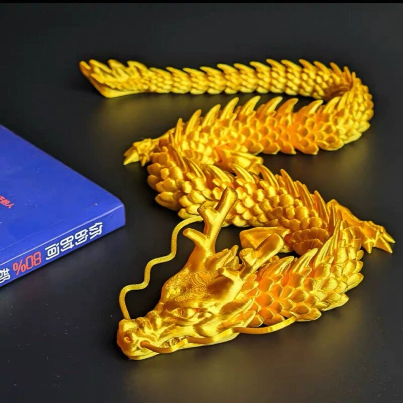 3D-печатная игрушка-дракон, реалистичный китайский дракон с подвижными суставами, украшение для аквариума, подарок. 60