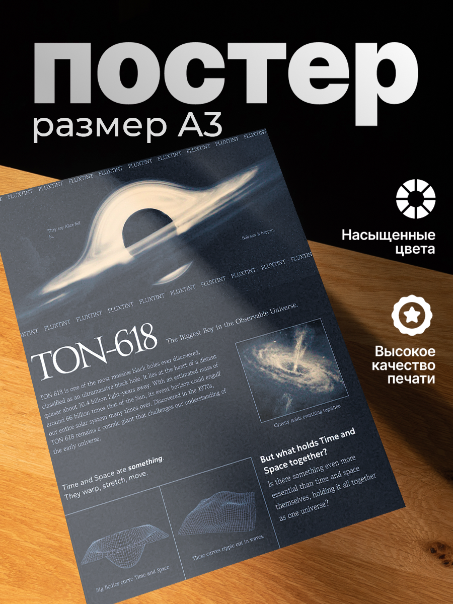 Постер ZEKEKS «Луна и Космос», формат А3, без рамы, 29x42 см, цифровая печать