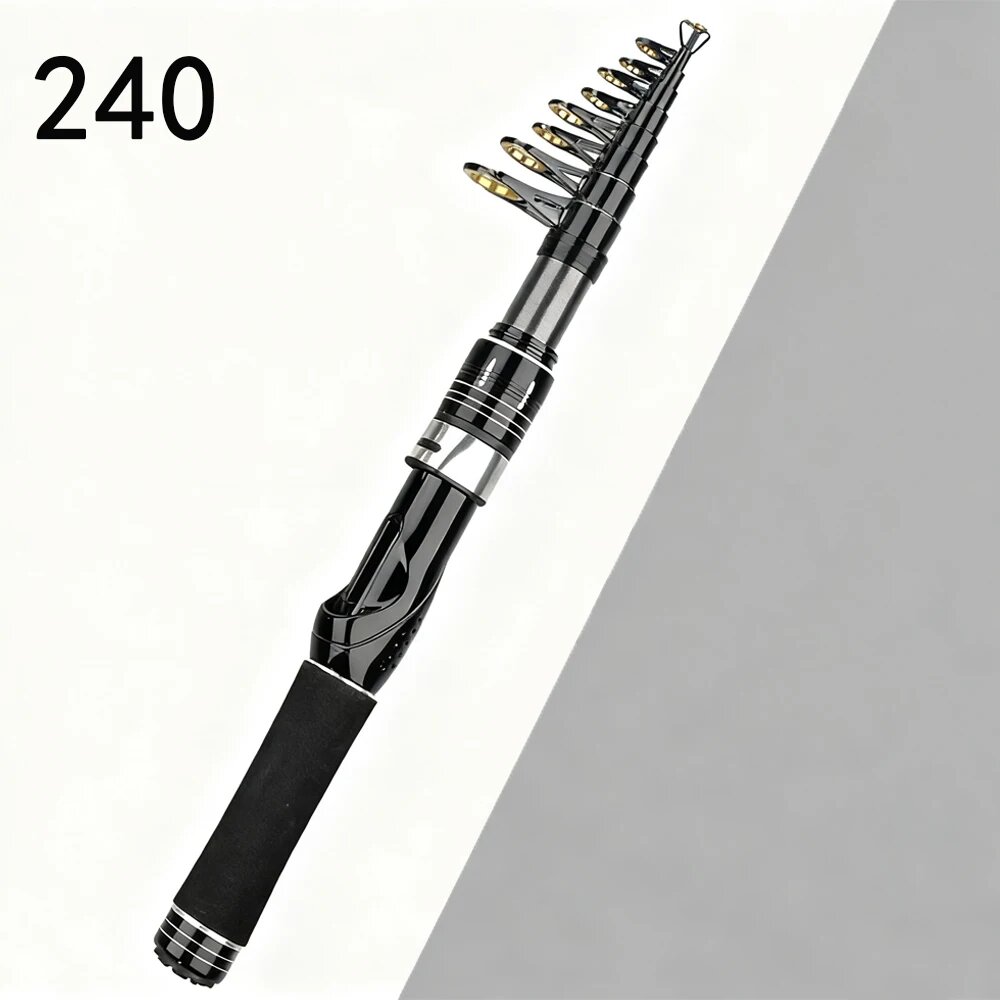 Мини телескопическая карбоновая удочка Black Diamond 1.5м/1.8м/2.1м/2.4м 2.4M