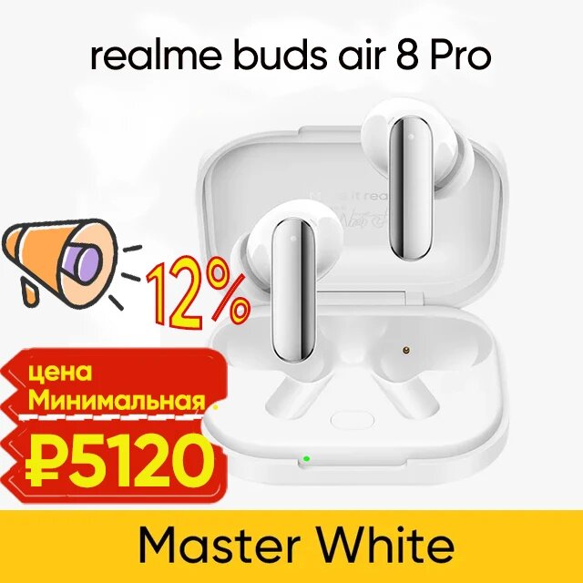 Realme Buds Air 8 Pro White — беспроводные наушники