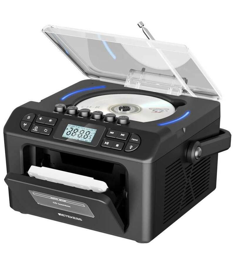 Радио CD-плеер Retekess TR642, с подсветкой, с пультом ДУ, Bluetooth, FM, AM