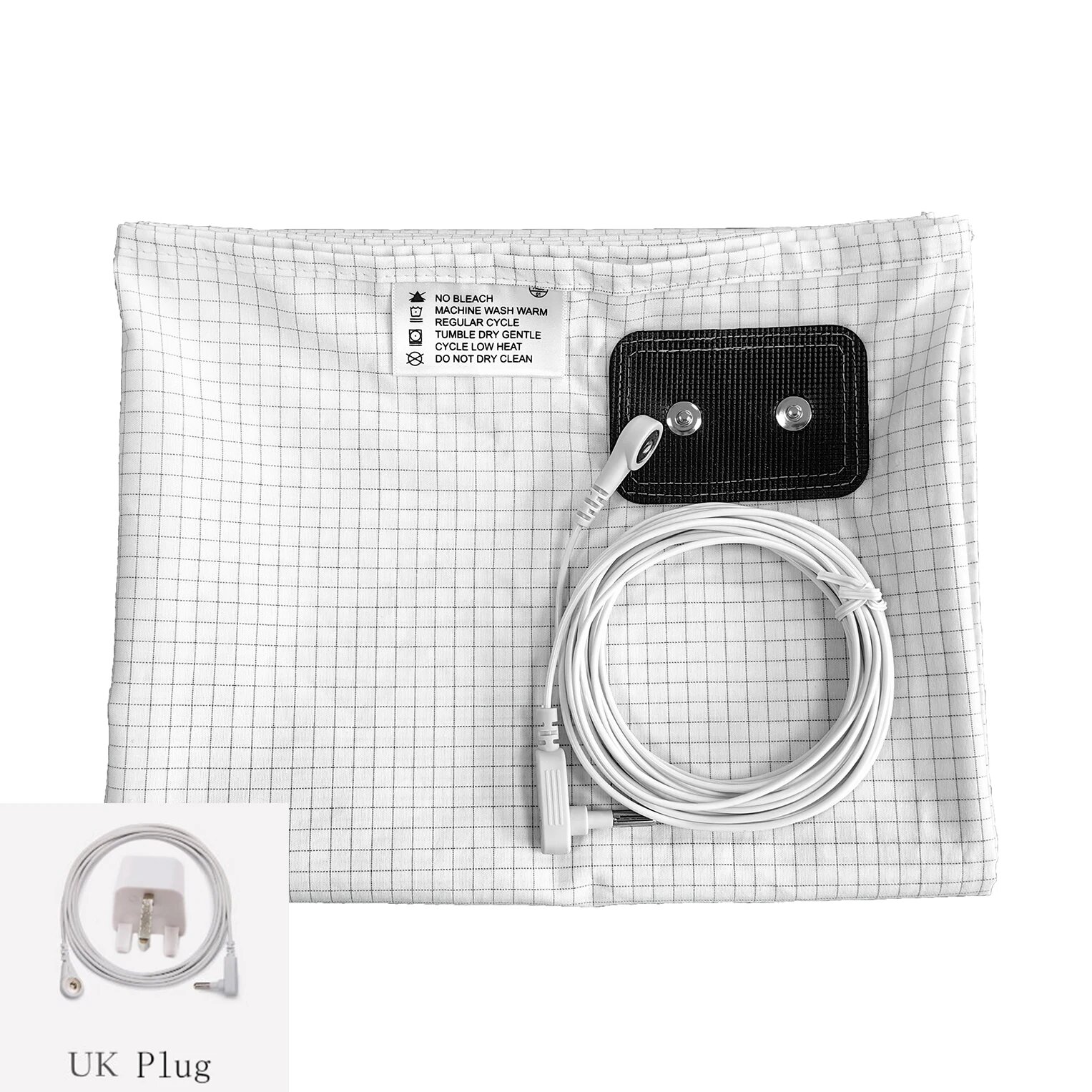 Заземляющая простыня 68x132 см, белый цвет, UK plug