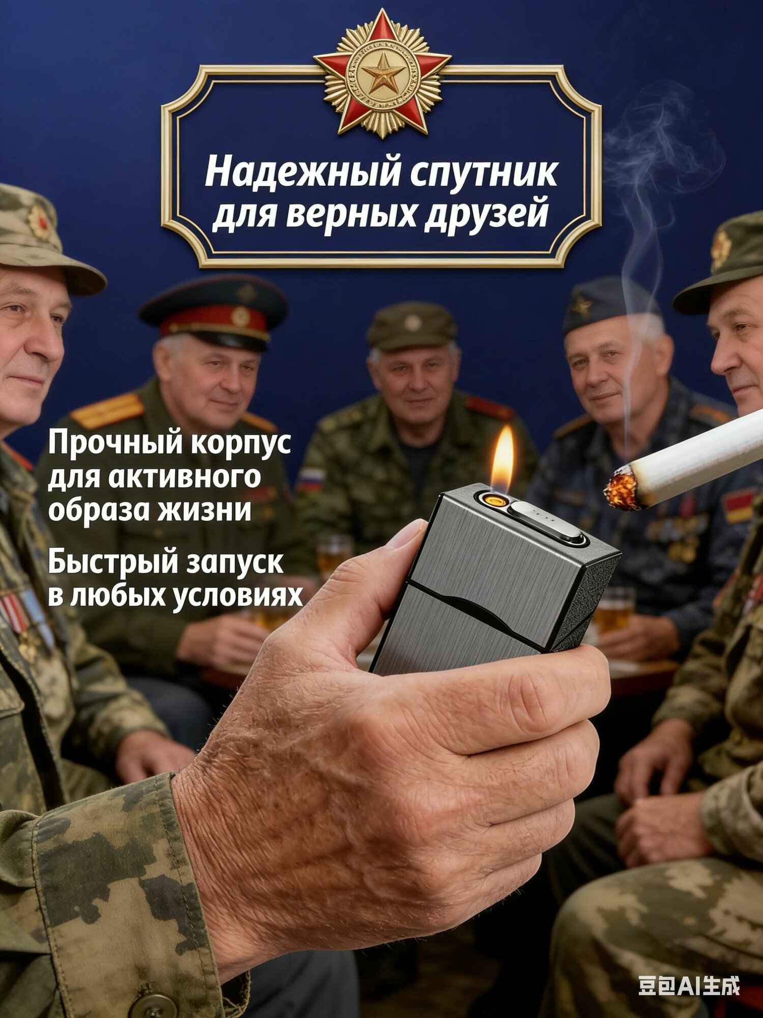 Портсигар с интегрированной USB-зажигалкой, на 20 шт. Надежная защита от давления, влаги и запахов, долговечный