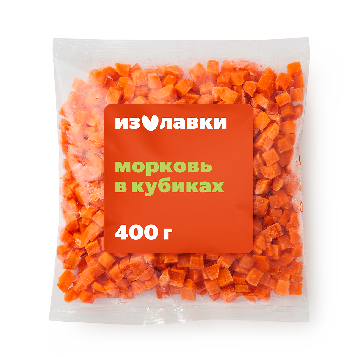 Морковь «Из Лавки», шоковая заморозка, кубики, 400 г, 1 упаковка