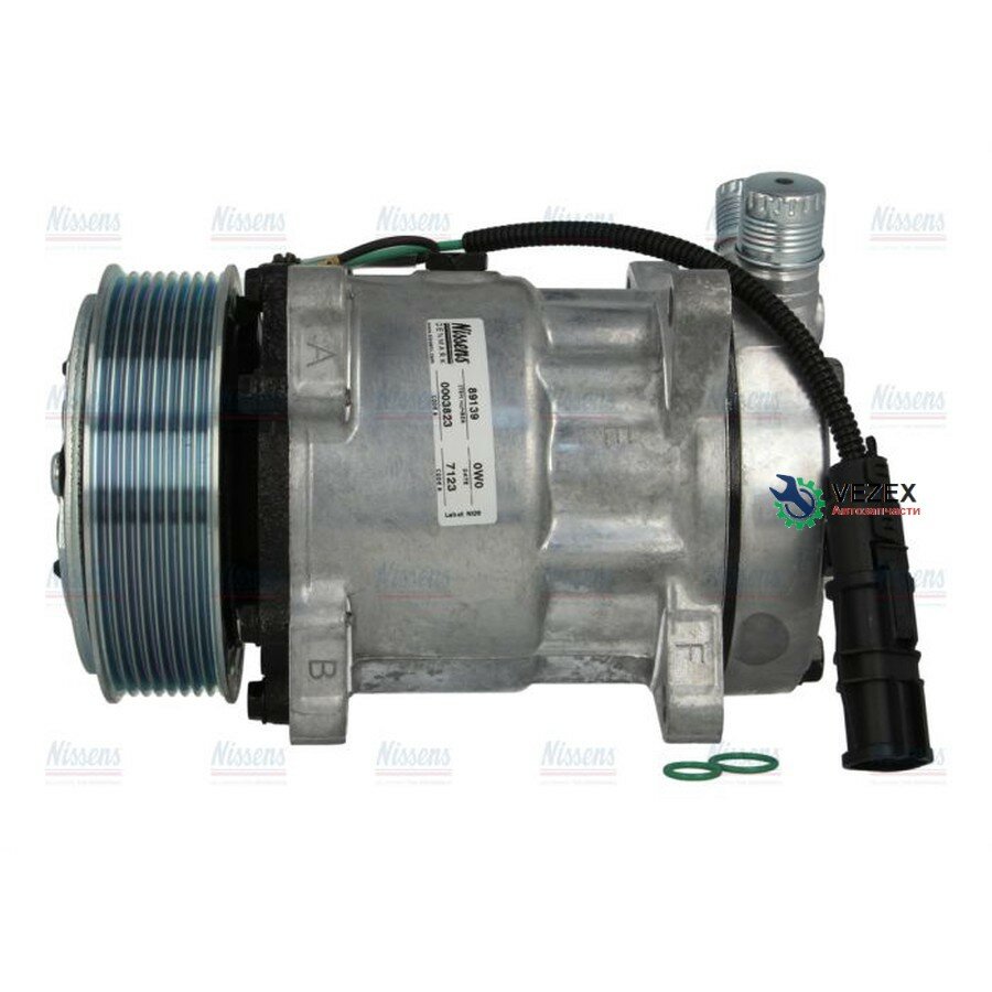 NISSENS 89139 компрессор кондиционера! 24V d119 8пазов\ MAN TGA/TGX/TGS D0836-2876 02>