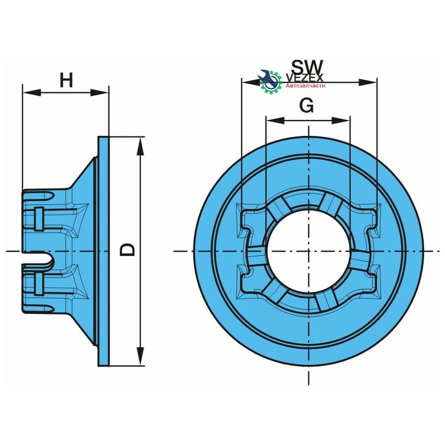 BPW 0326647030 гайка ступицы! корончатая M52x2 SW80 \BPW ECO(10-12Т)