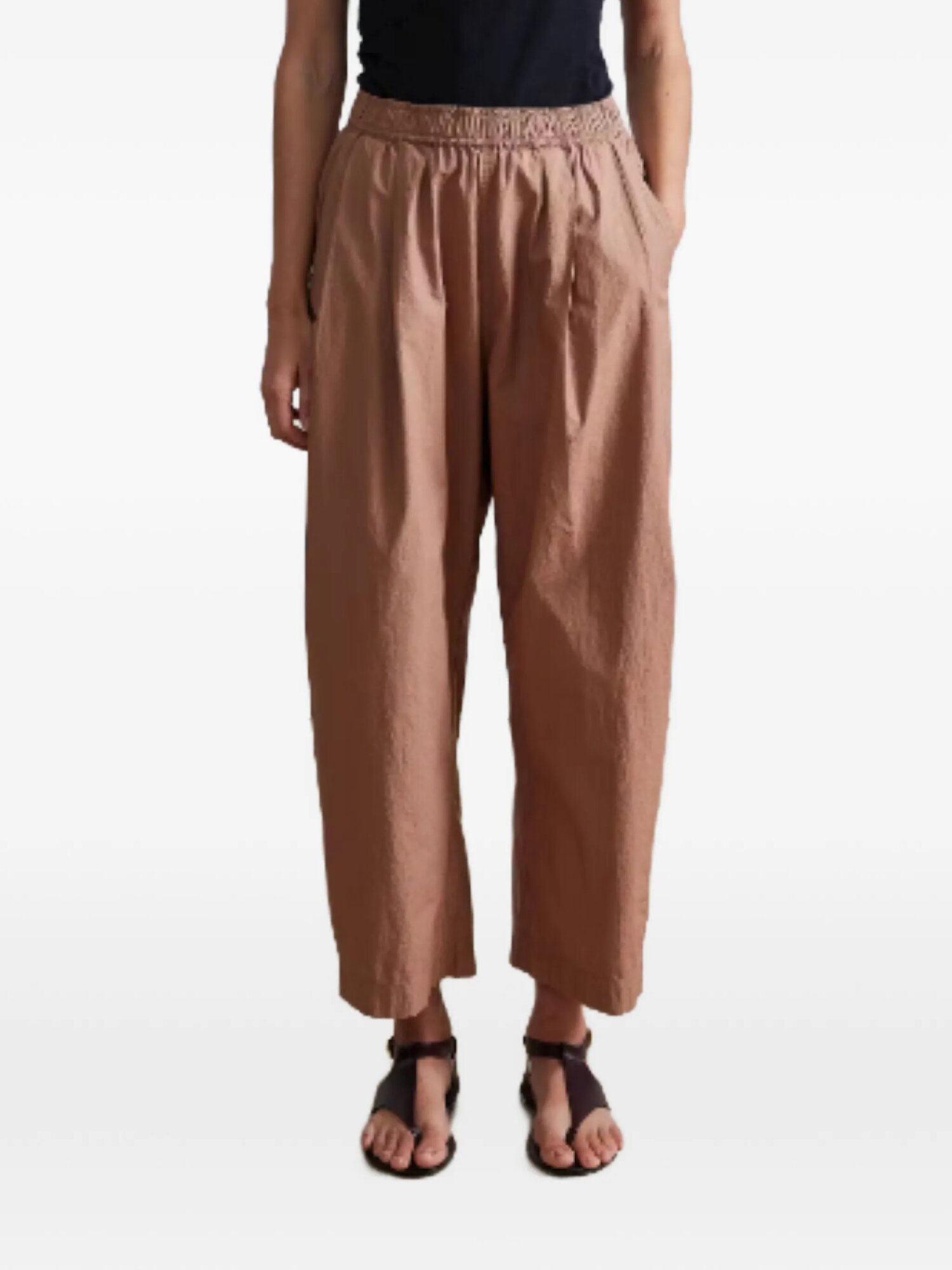 Брюки Elasticated-pleated cropped trousers