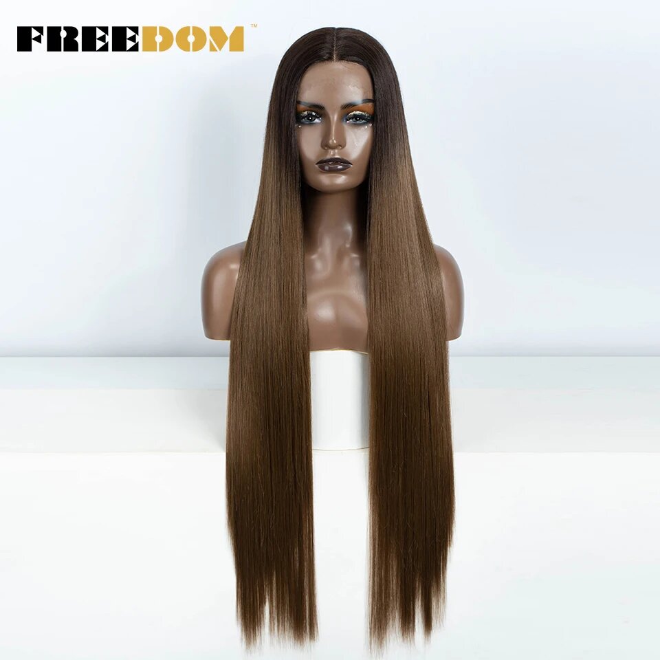 Синтетический парик FREEDOM TT6-30W, коричнево-красно-блондинистый ombre