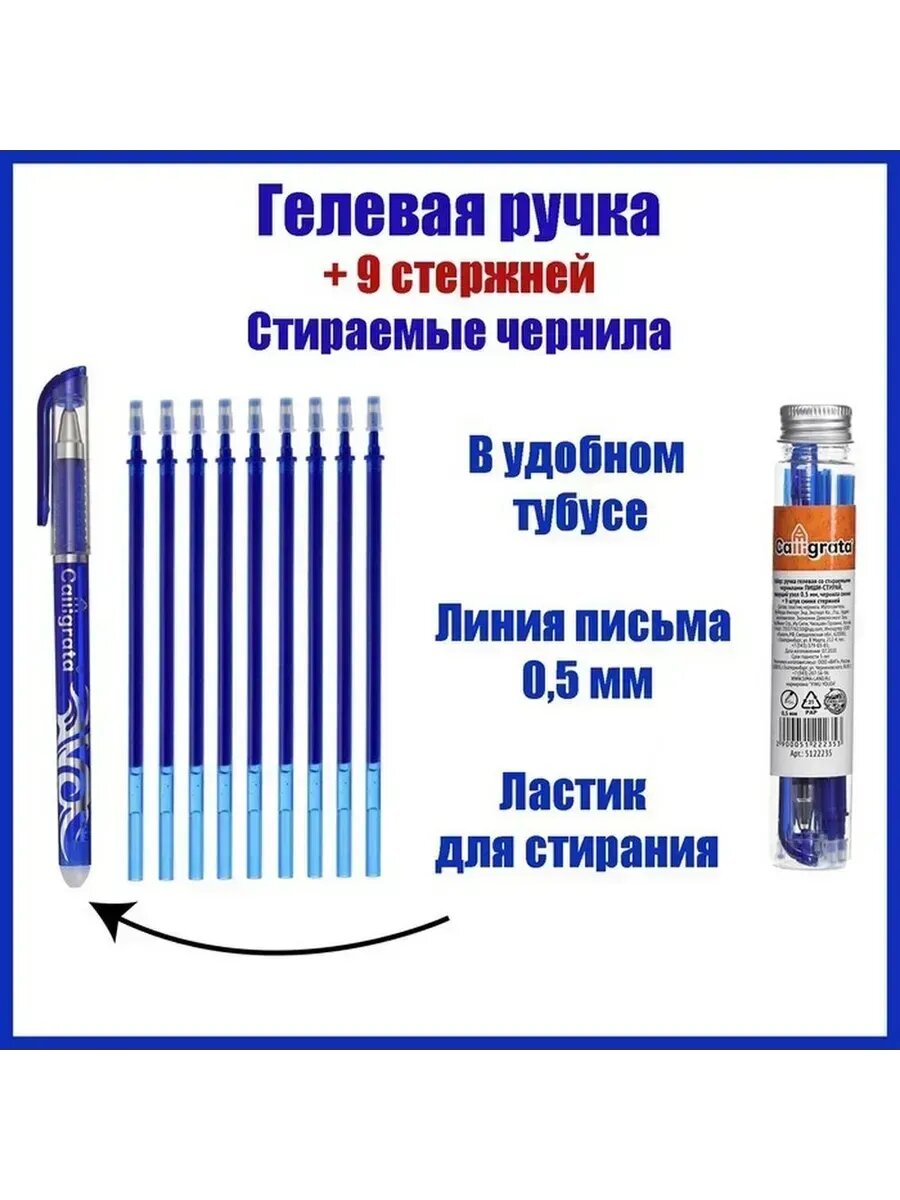 Многофункциональная гелевая ручка с стираемыми чернилами