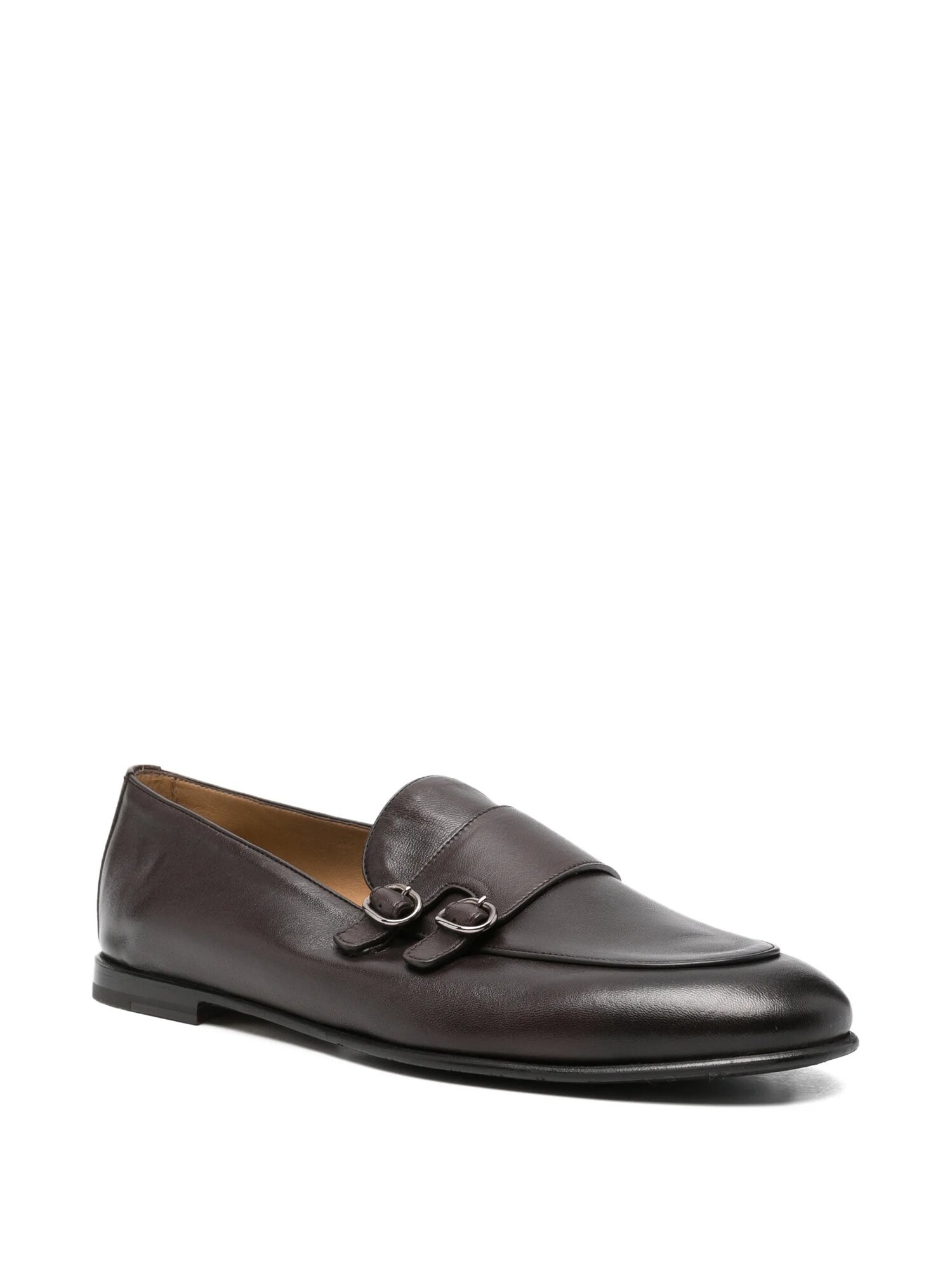 Лоферы Neil Barrett Double-buckle leather loafers, размер 8.5, brown — фото 1