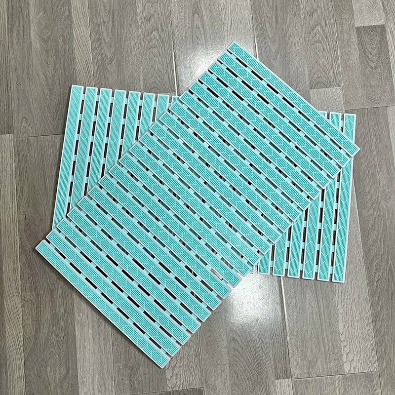 Однотонный кружевной ванная антипробуксовочная коврик 40x70см комплект из двух ледяной синий