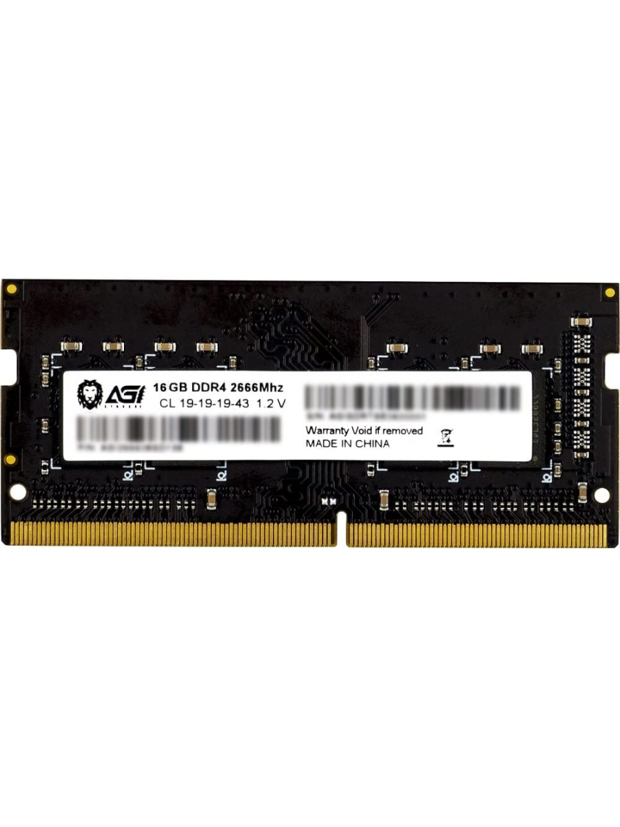 Память DDR4 16GB 2666MHz AGi AGI266616SD138 SD138 RTL PC4-21300 CL19 SO-DIMM 260-pin 1.2В RTL