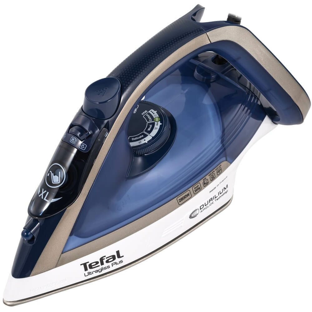 Утюг Tefal FV6812E0, мощность 2800 Вт, вертикальное отпаривание, синий