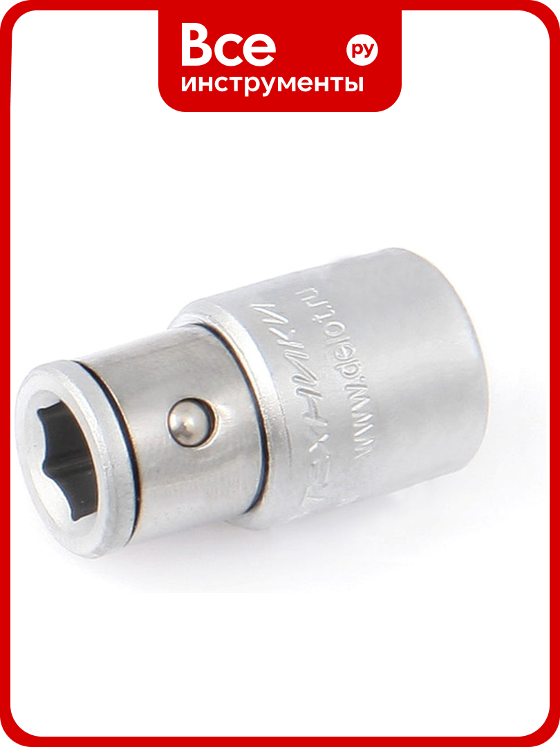 Держатель бит 1/4" шаровой фиксатор Дело Техники, CrV сплав, female HEX посадка 1/4 дюйма, металлический элемент