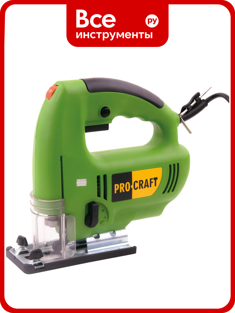 Сетевой лобзик PROCRAFT 800 Вт ST1000, плавный пуск, литая подошва, подключение к пылесосу, маятниковый ход