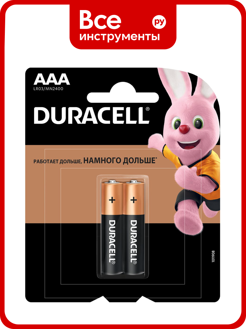Батарейка LR MN 2400/LR03 Basic BP2 2шт Duracell 116465 щелочная мизинчиковая батарея длительный срок службы
