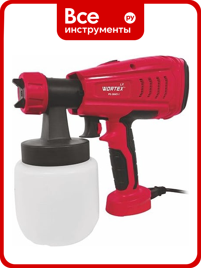 Краскораспылитель электрический WORTEX LX PS 0845-1, воздушный, HVLP, 550 Вт