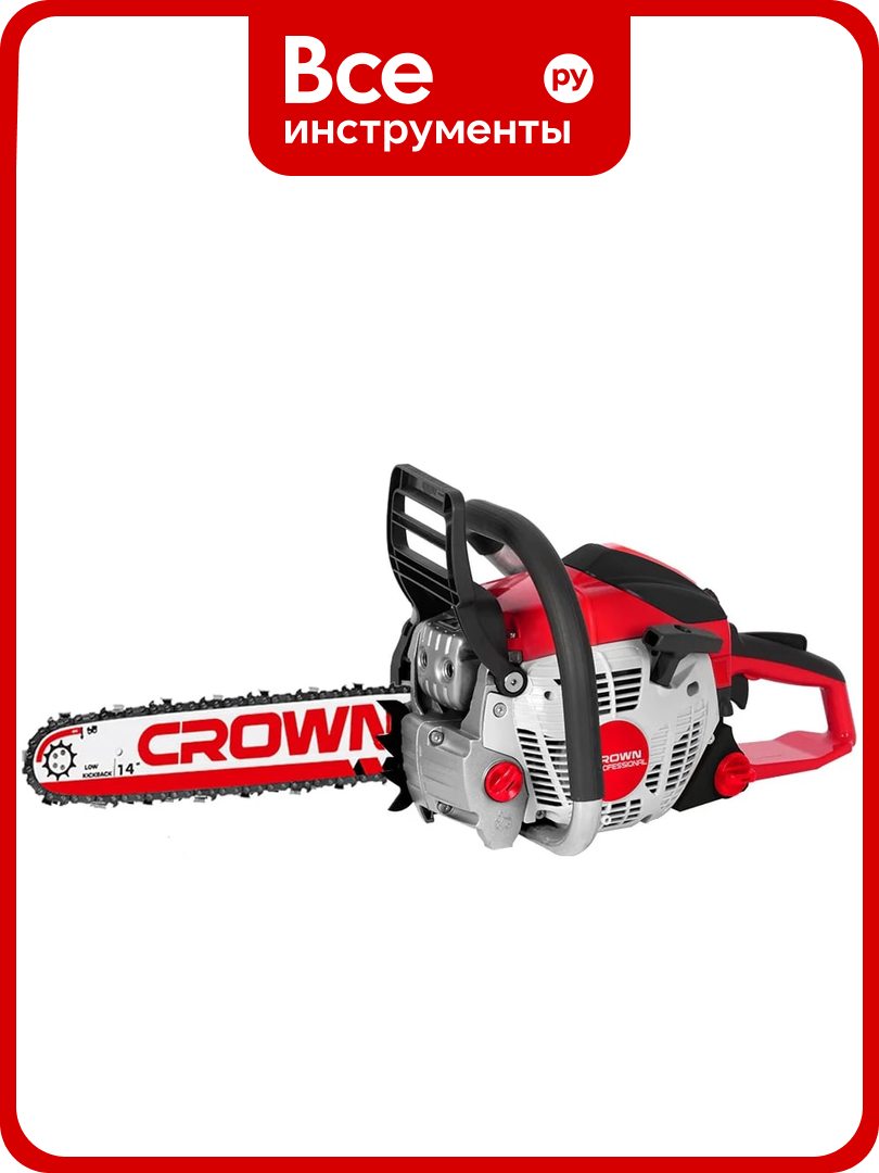 Бензопила Crown CT20198-14, 2.4 л. с, 40.2 см³, 35 см, 1.8 кВт