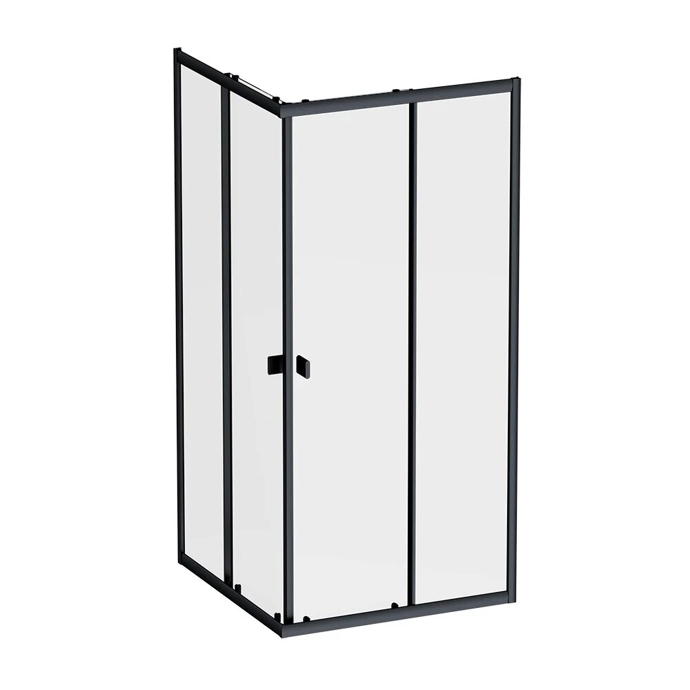 Душевой уголок AM.PM Sense W76G-403-9090-BT без поддона, стеклянный, черный, 88x88, квадратный, раздвижной