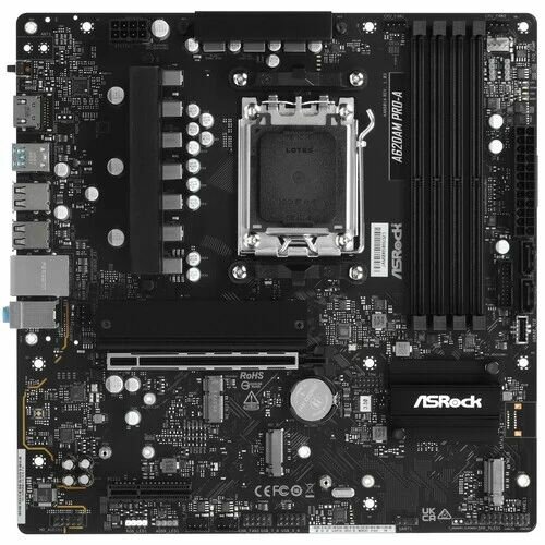 Материнская плата ASRock A620AM Pro-A - AM5, AMD A620A, 4xDDR5-7200 МГц, 1xPCI-Ex16, 3xM.2, Micro-ATX