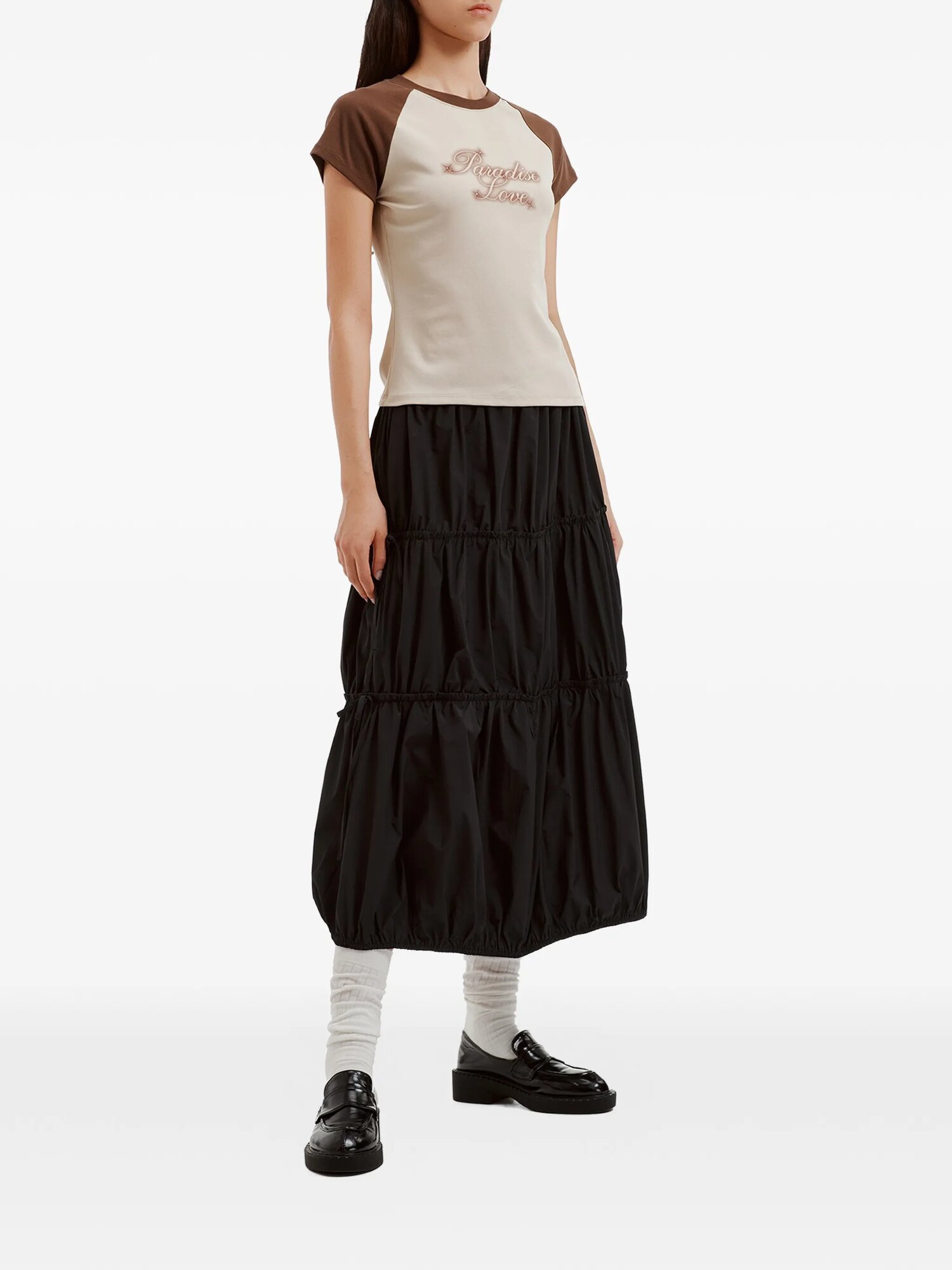Юбка tout a coup Tiered drawstring midi skirt, размер 40 — фото 1
