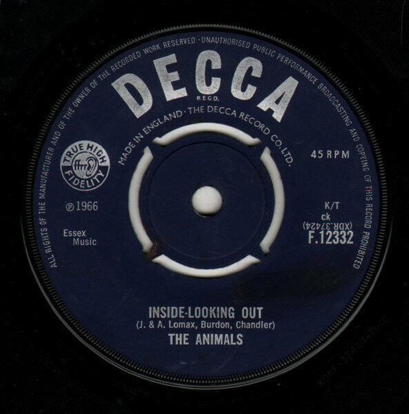 Пластинка The Animals "Inside-Looking Out" 7" (Single/UK/1966) VG/VG