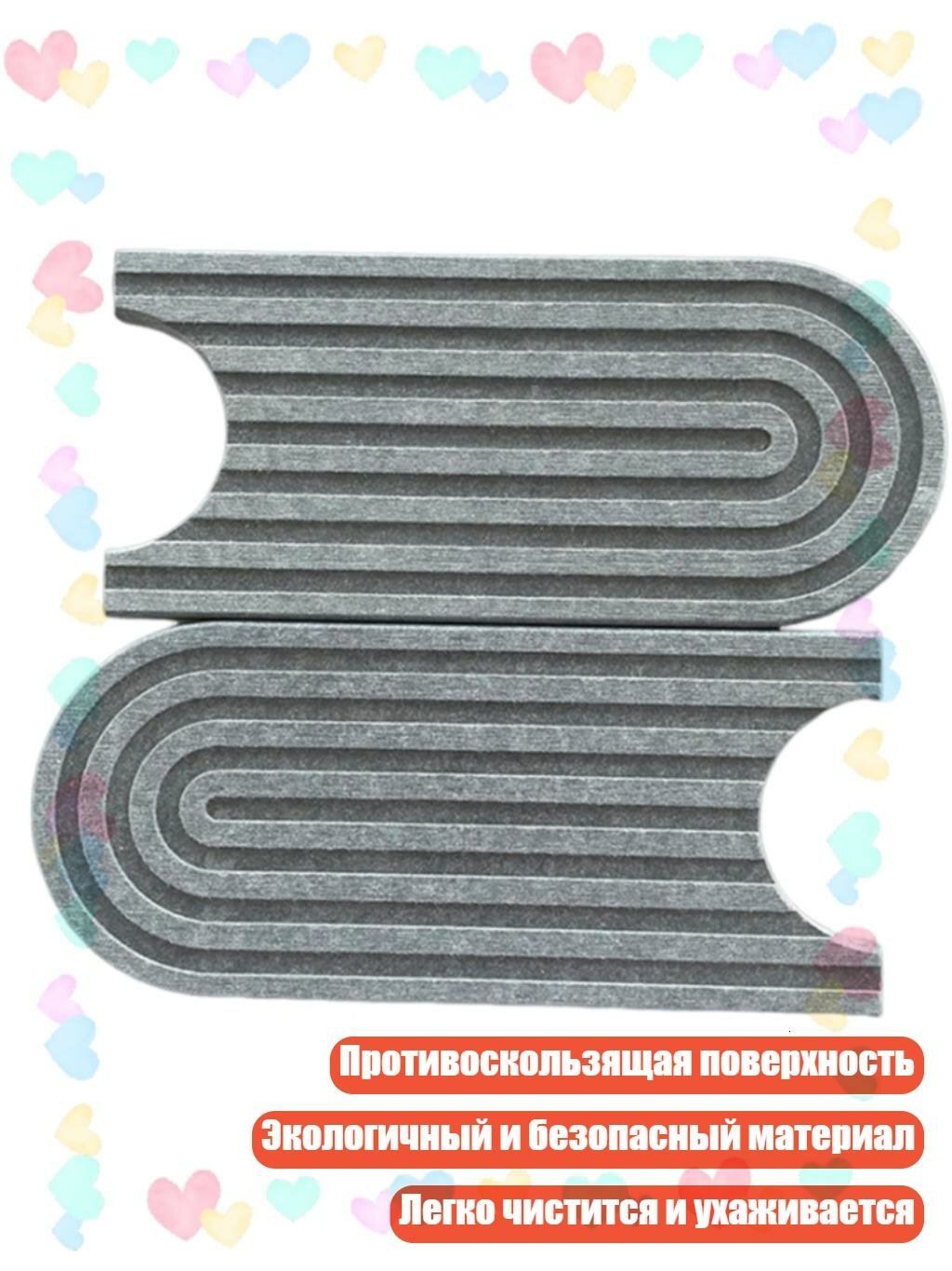 Коврик для кухонной мойки из диатомита, темно - серый - 45x10 см 2