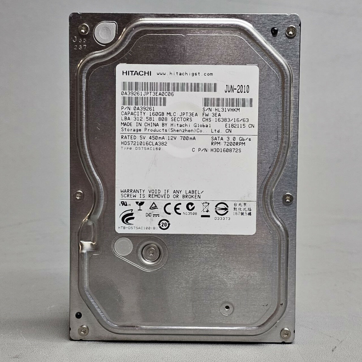 Жесткий диск Hitachi 160ГБ 3.5" HDS721016CLA382