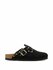 Мюли Birkenstock Boston rivets suede flat mules, размер 39 EU, black/black