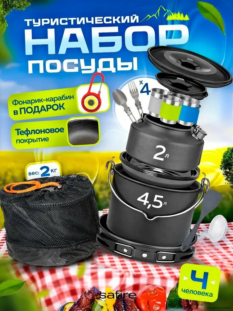 Набор посуды туристический на 6 персон