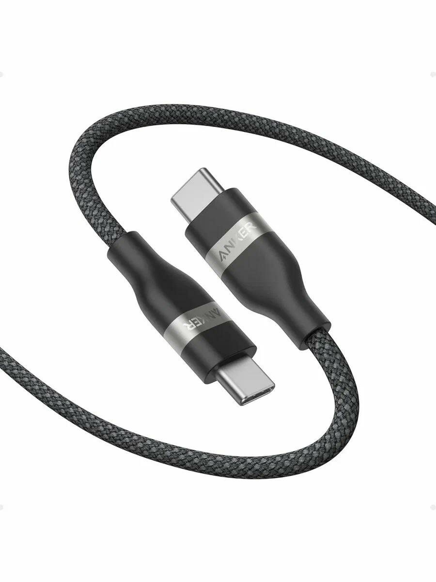 Кабель Anker A82E2 Type-C - Type-C 0.9м 240W, черный