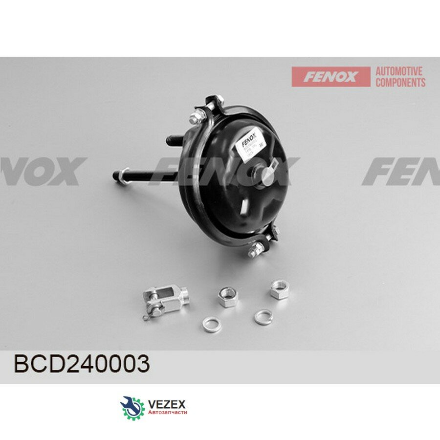 FENOX BCD240003 камера тормозная ! тип 24, шпильки М16x1.5 (120мм), шток М16x1.5 длин, выл. штока 200мм \МАЗ