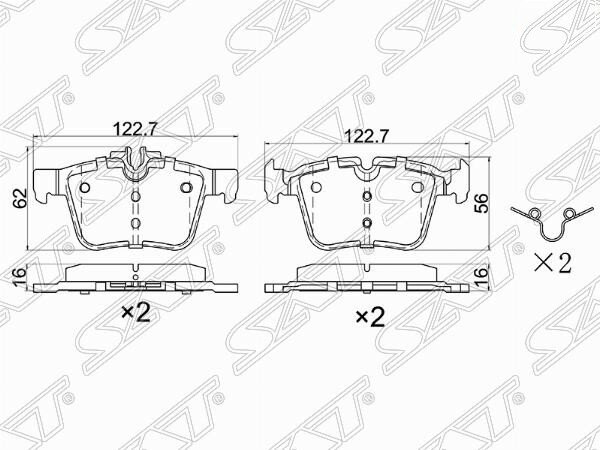 Колодки тормозные сзади SAT ST-A0004203602 Mercedes-Benz C-Class 13-21